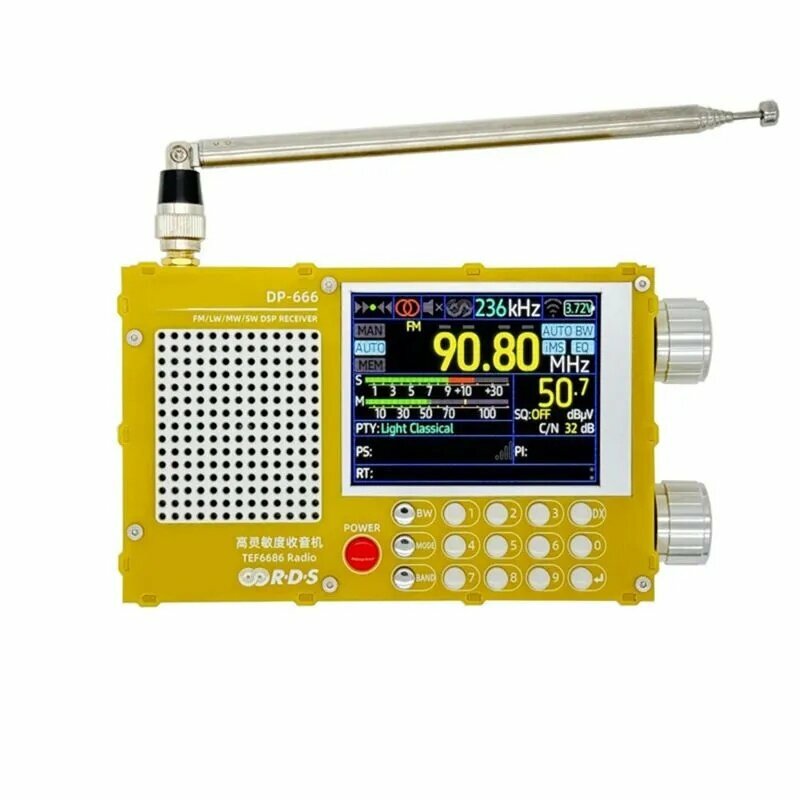 (Q Y B H) DP-666 TEF6686 Многодиапазонный Радиоприемник FM/AM/SW/RDS