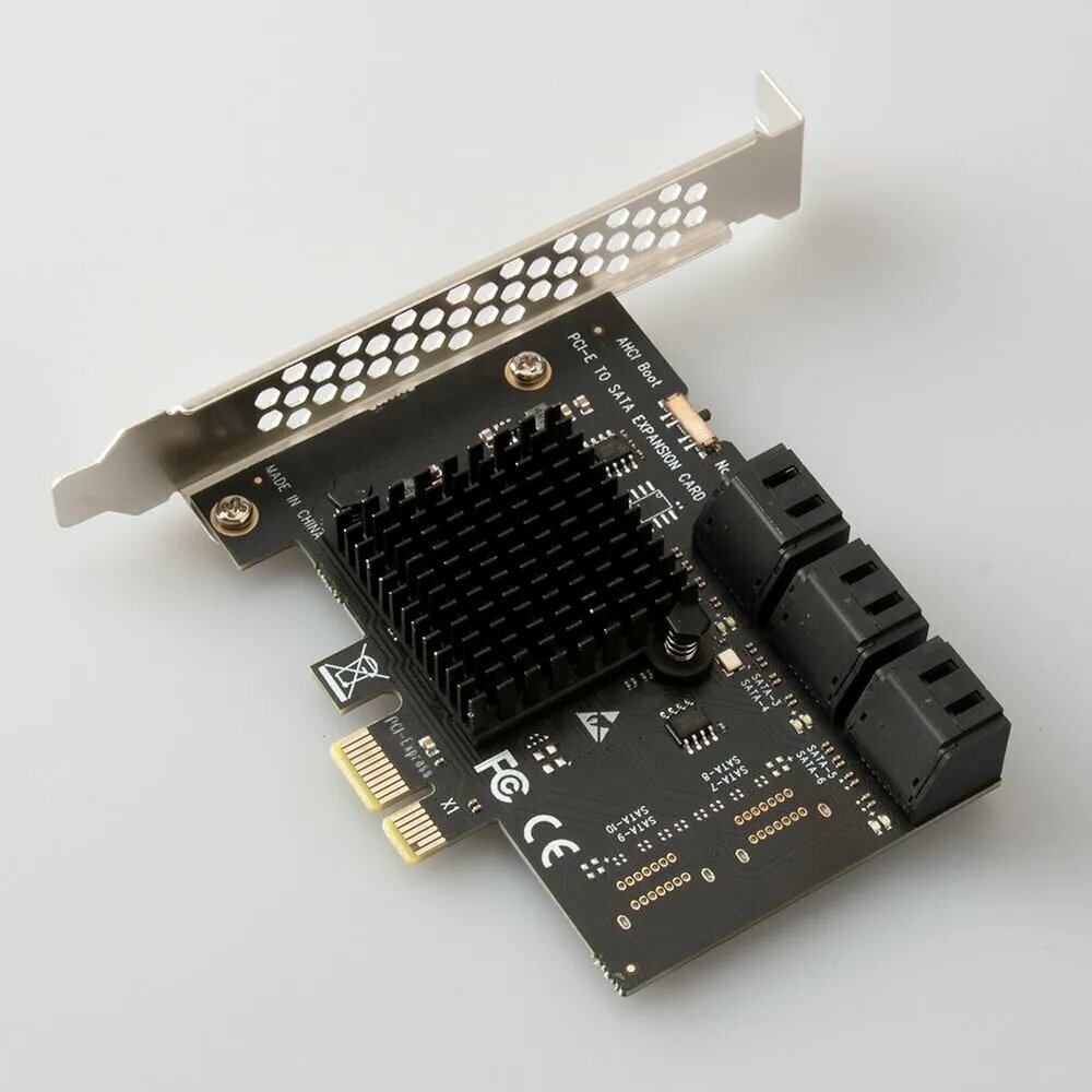 Расширитель PCI-E 1x до 6 SATA 3.0, 6 Гбит/с, с переключателем