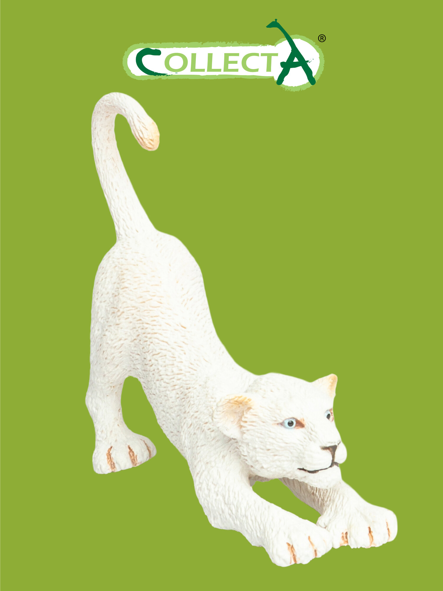 Фигурка животного Collecta "потягивающийся белый Тигрёнок" высота 5 см, 88550b