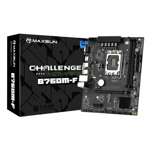 Материнская плата MB Maxsun  LGA1700  1*PCIEx16, 1*PCIEx4, 1*M.2 , 3*SATA3, HDMI+VGA, mATX, 2*DDR4