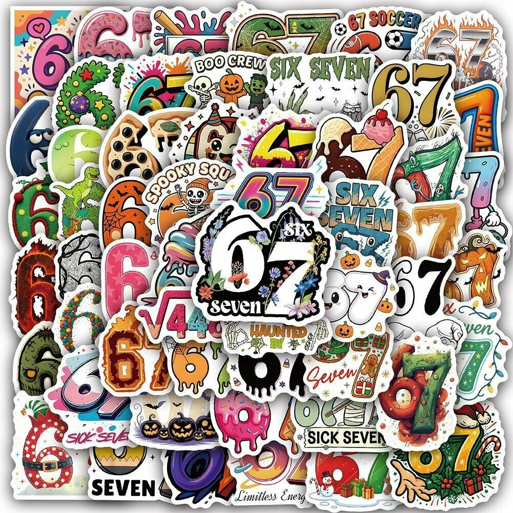 Наклейки 50 штук, новые картинки 67 дизайн