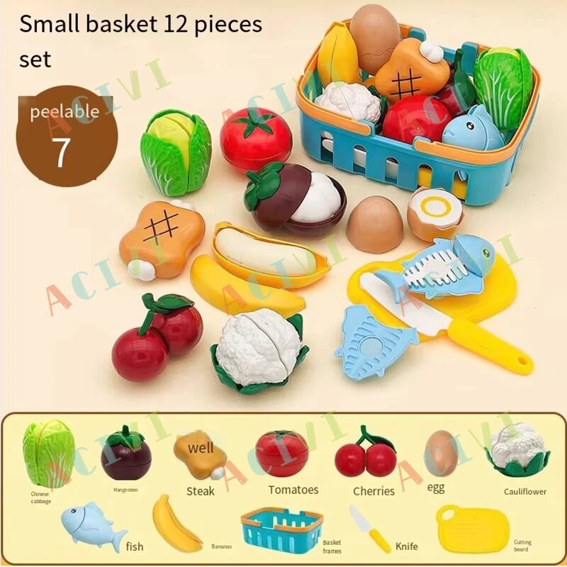 Игровой набор "Корзинка с фруктами и овощами" Q-12pcs
