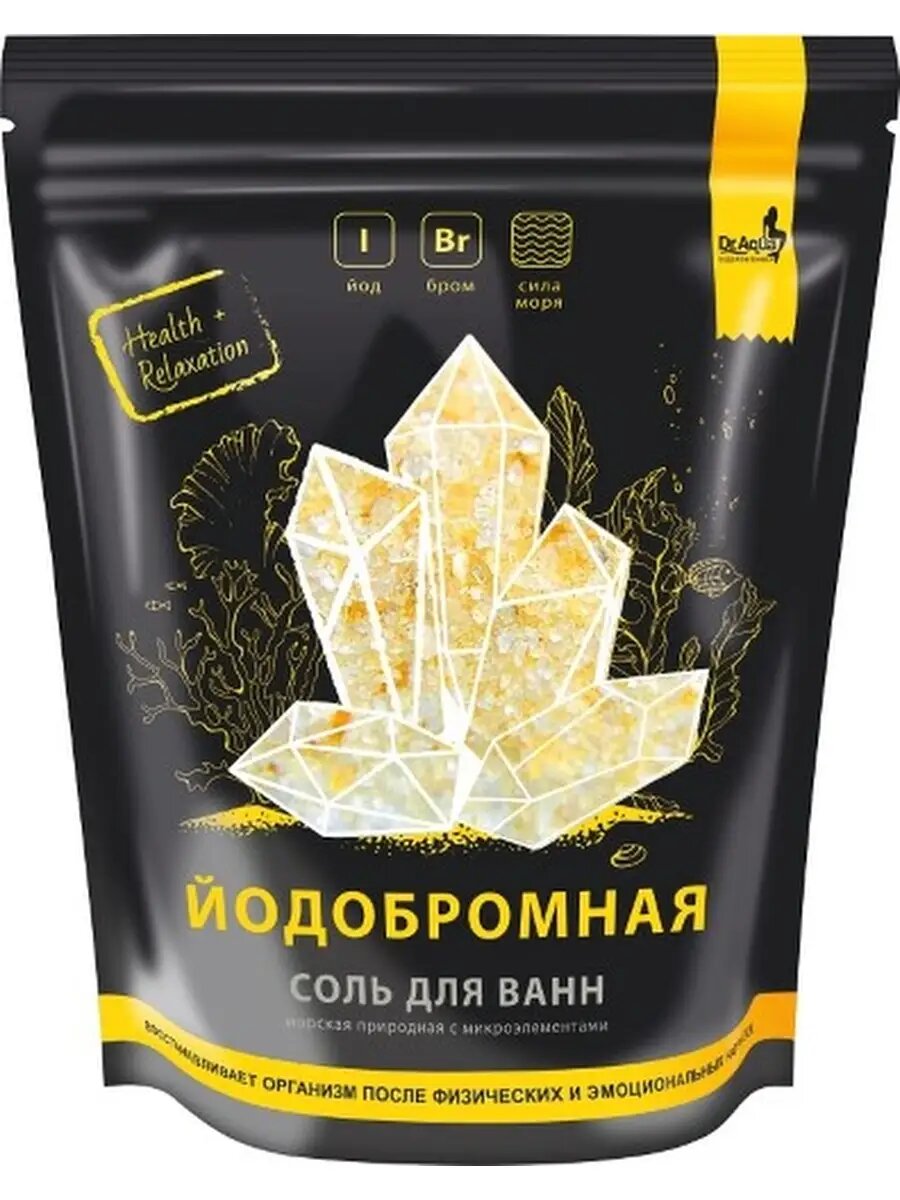 Dr aqua соль для ванн морская природная йодобромная 700 гр