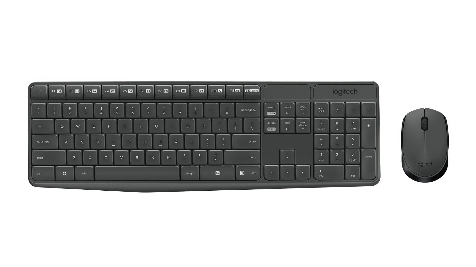 Комплект клавиатура + мышь Logitech MK235 Wireless Keyboard and Mouse, серый, английская/русская