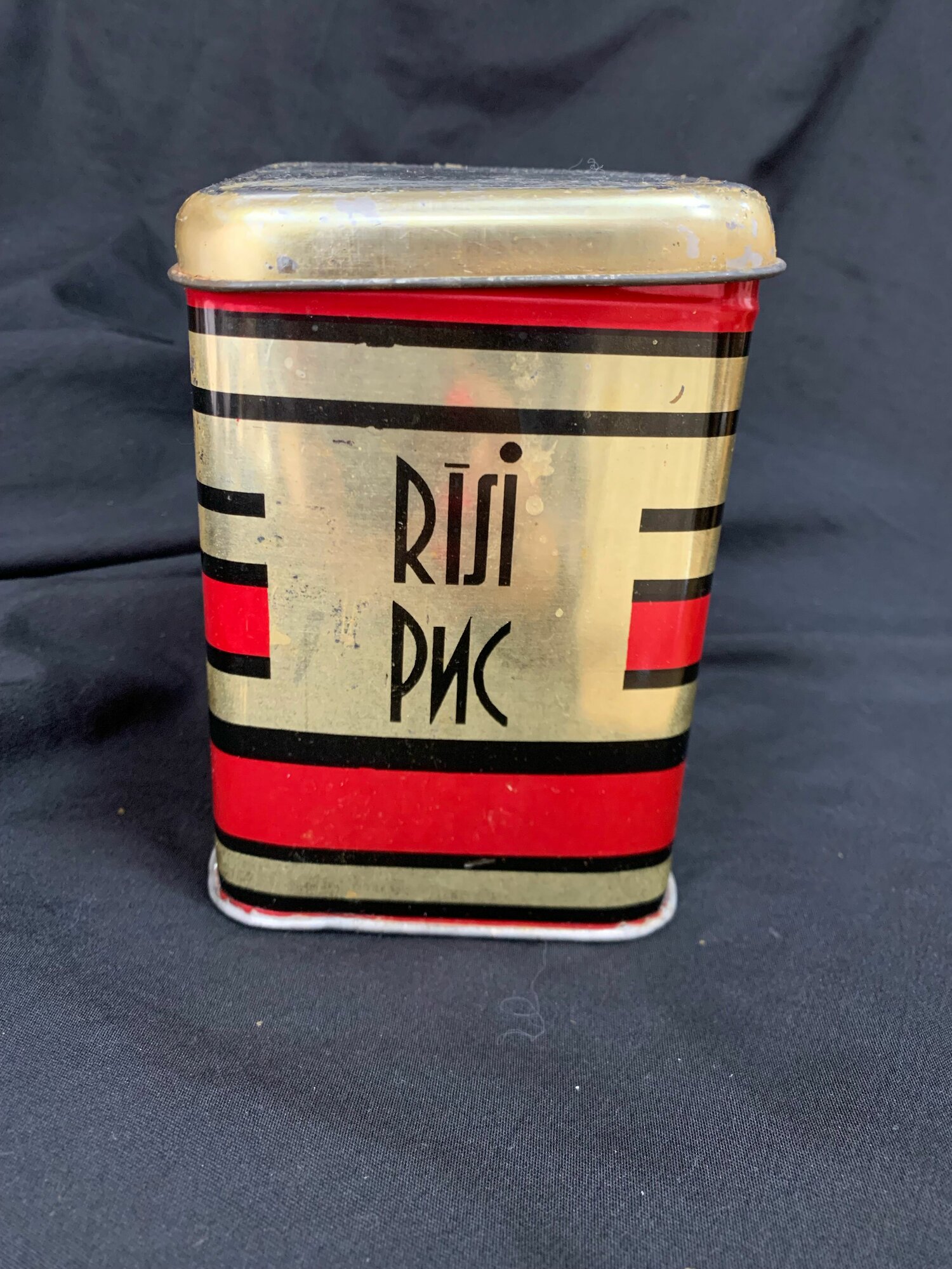 Металлическая банка СССР для сыпучих продуктов " Рис"