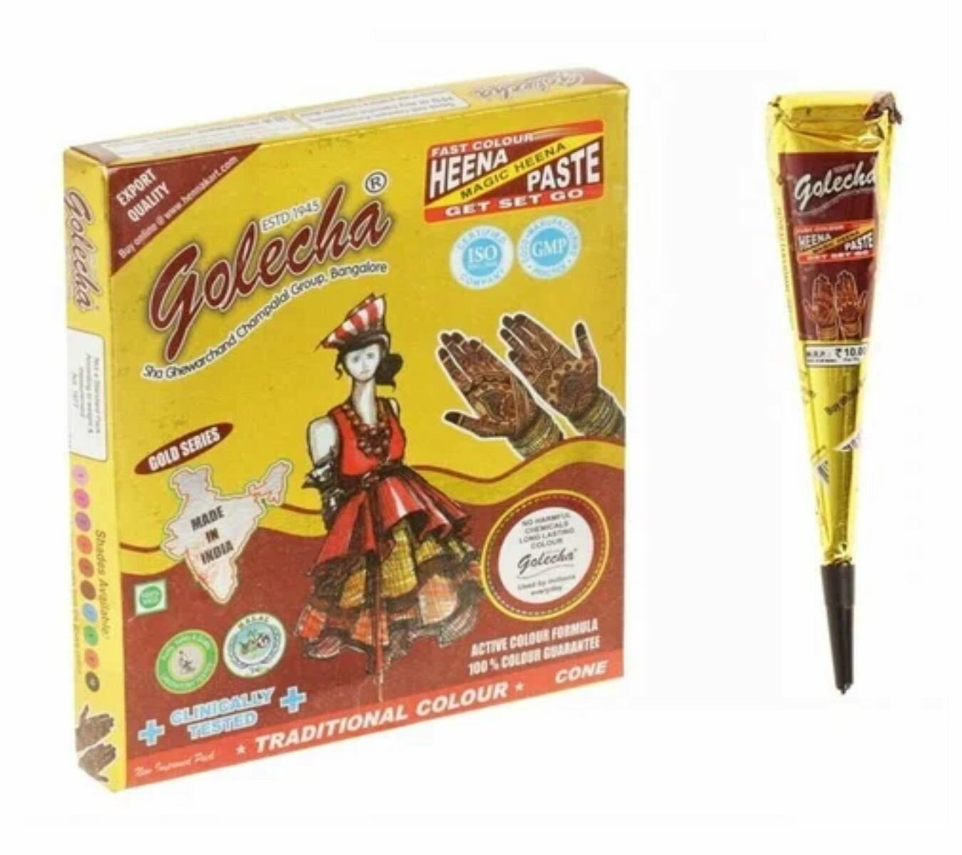 Хна в конусе коричневая Golecha, 25 гр.