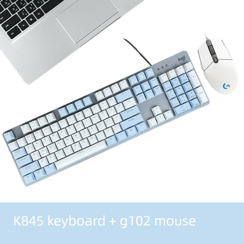 Механическая клавиатура Logitech K845, проводная, сине-белая, двухцветная, розовая, стильная и простая, для девочек, с
