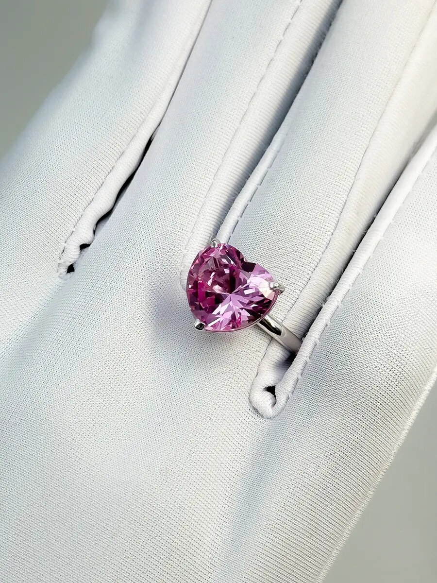 Кольцо, серебро, 925 проба, родирование, сапфир синтетический