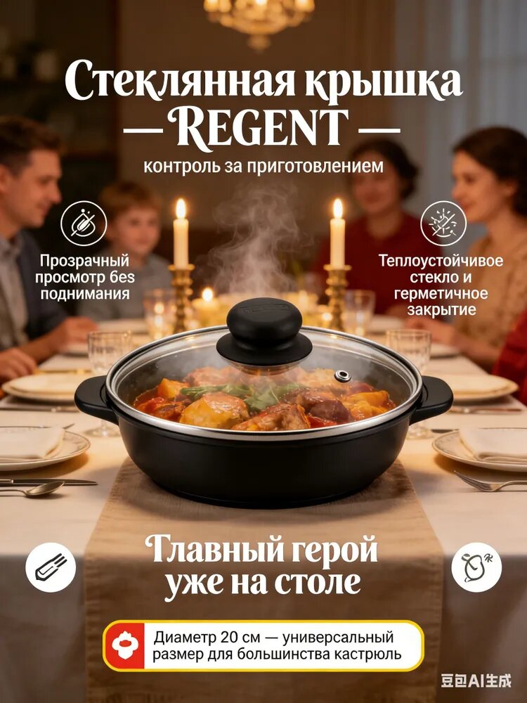 Крышка Regent для кружки, чашки, стакана, 1 шт, прозрачная, диаметр 15 см