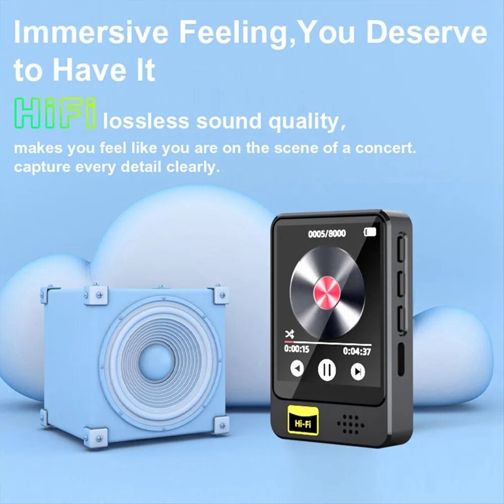 MP3-плеер Hi-Fi, разноцветный, с сенсорным экраном, встроенный динамик — фото 1