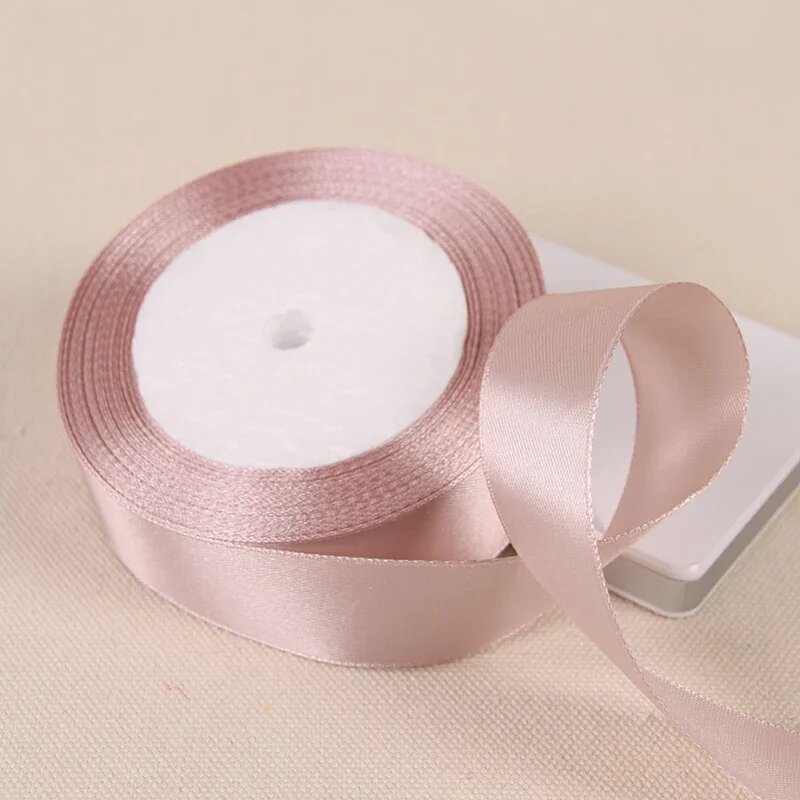 Мerylover атласные ленты полиэстер 22 метра Розовый, 92 gray pink, 50mm
