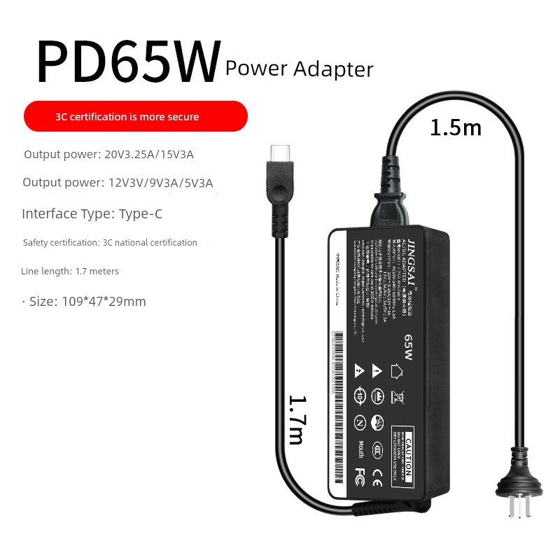 Зарядное устройство для ноутбука 20V3.25A, адаптер питания typec 19V4.74A, универсальный, для Lenovo, Asus, Dell, HP,