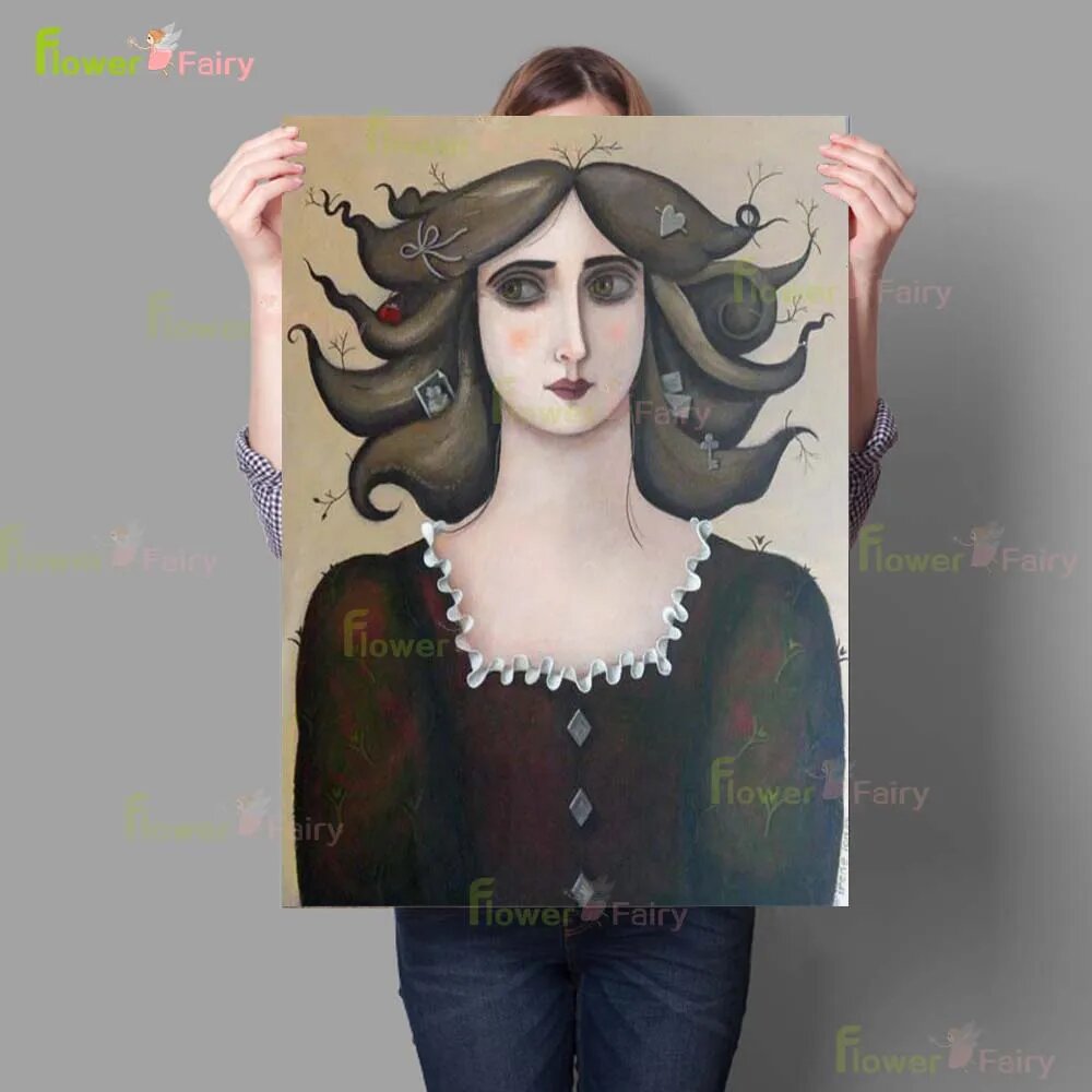 Абстрактный портрет девушки, 40x50 см, холст, цвет O