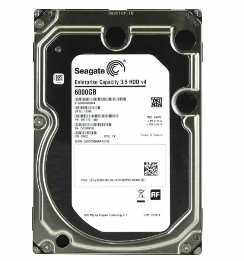 Жесткий диск Seagate ST6000NM0024, 6ТБ, 3.5", 7200об/мин, SATAIII