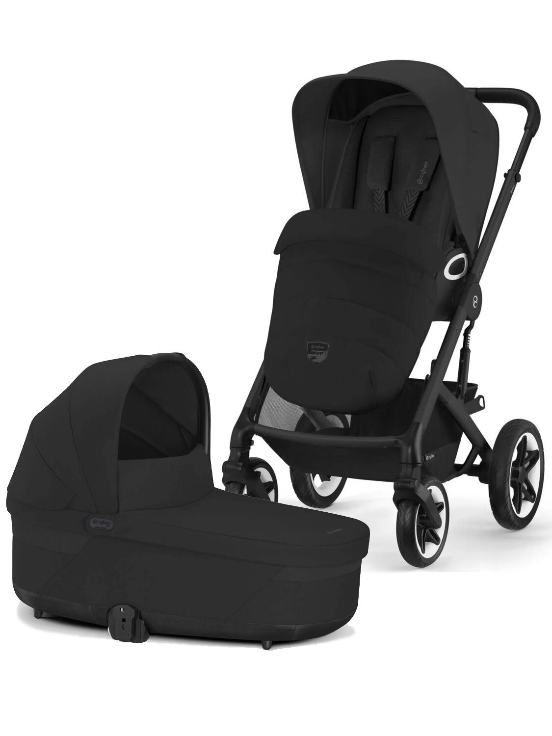 Коляска 2 в 1 Cybex Talos S Lux BLK Moon Black с дождевиками