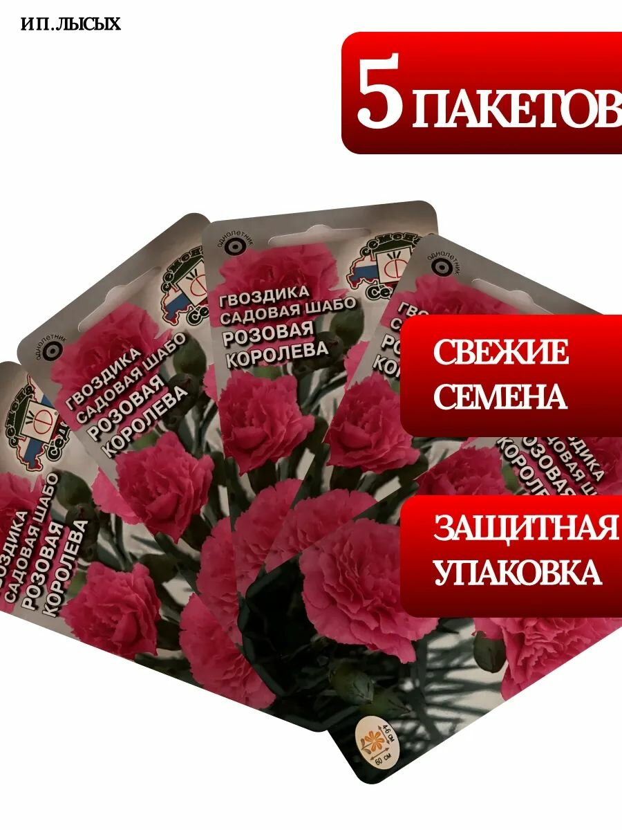 Семена Гвоздика "Розовая Королева"