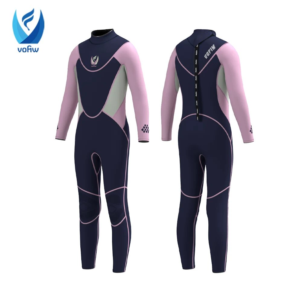 Мальчиков детский обычный костюм для плавания черный и розовый, теплый 3 мм толщины длинные рукава размер 14 для