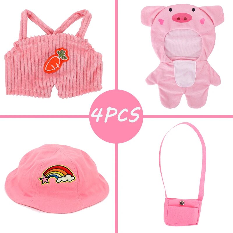 Розовый комплект одежды для куклы 4PCS