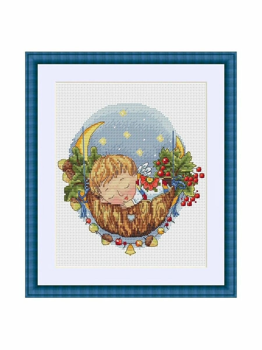 Набор для вышивания "Merejka K-22 Lullaby for Son" Amishop, 16CT Aida, 94 x 98 стежков, 26 цветов, 15 x 16 см