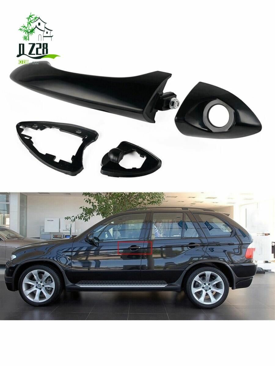 Наружная дверная ручка передняя левая для BMW X5 E53 2000–2006, элемент для замены 51218243617, ярко-черная ABS, 1 шт.