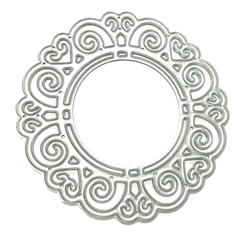 Кружевное Сердечко Круглая Пластина Для Резки Металла Умирает Трафарет Для Скрапбукинга Вырезает Карточное Тиснение