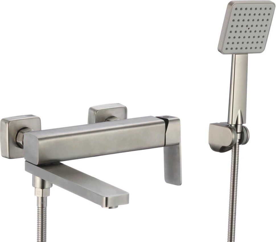 Смеситель для ванны Fmark FS8724-22 с душевым гарнитуром, сатин