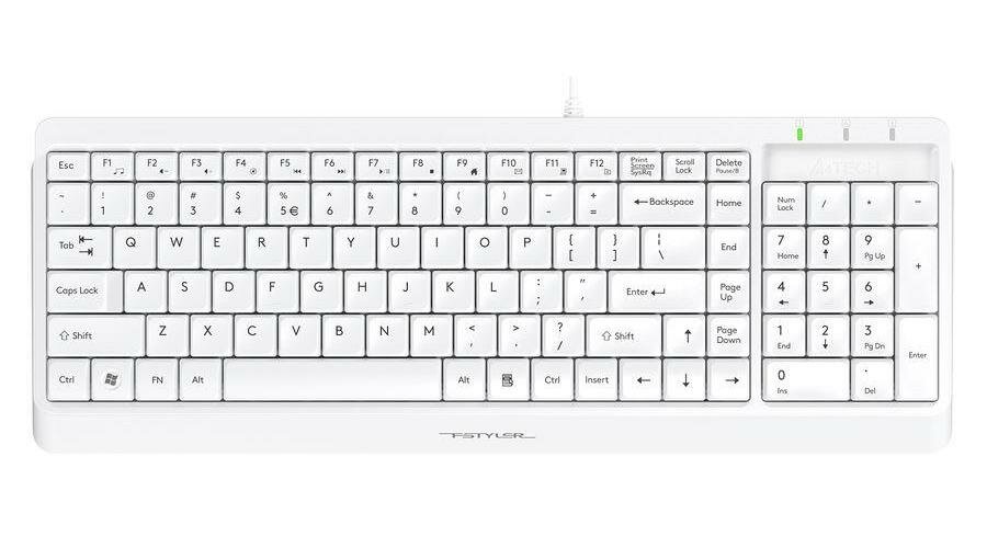 Клавиатура проводная A4Tech Fstyler FK15 мультимедийная белая USB