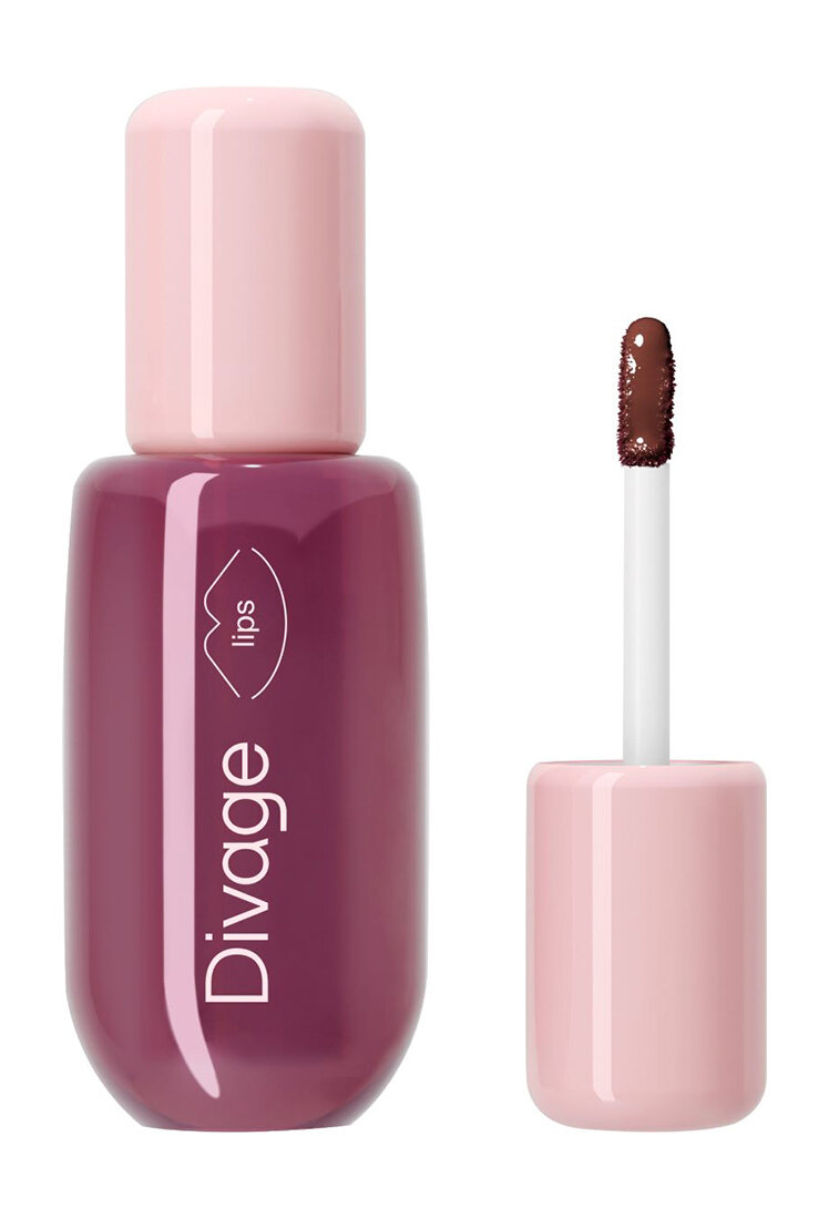 DIVAGE Тинт для губ Kiss & Stay Plump Lip Tint, 2 мл, 01 Caramel Latte Кофейный