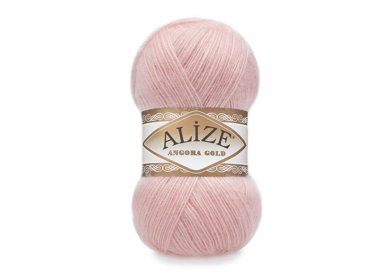 Пряжа для вязания Angora Gold Alize 1 моток (550 м, 100 гр), цвет 363 свадебно-розовый