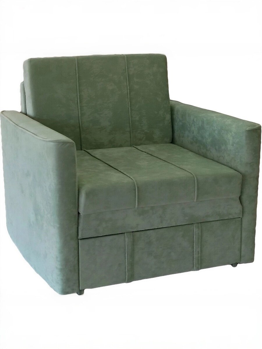 Раскладное кресло-кровать StylChairs Сёма, ширина 90/93 см, велюр оливковый