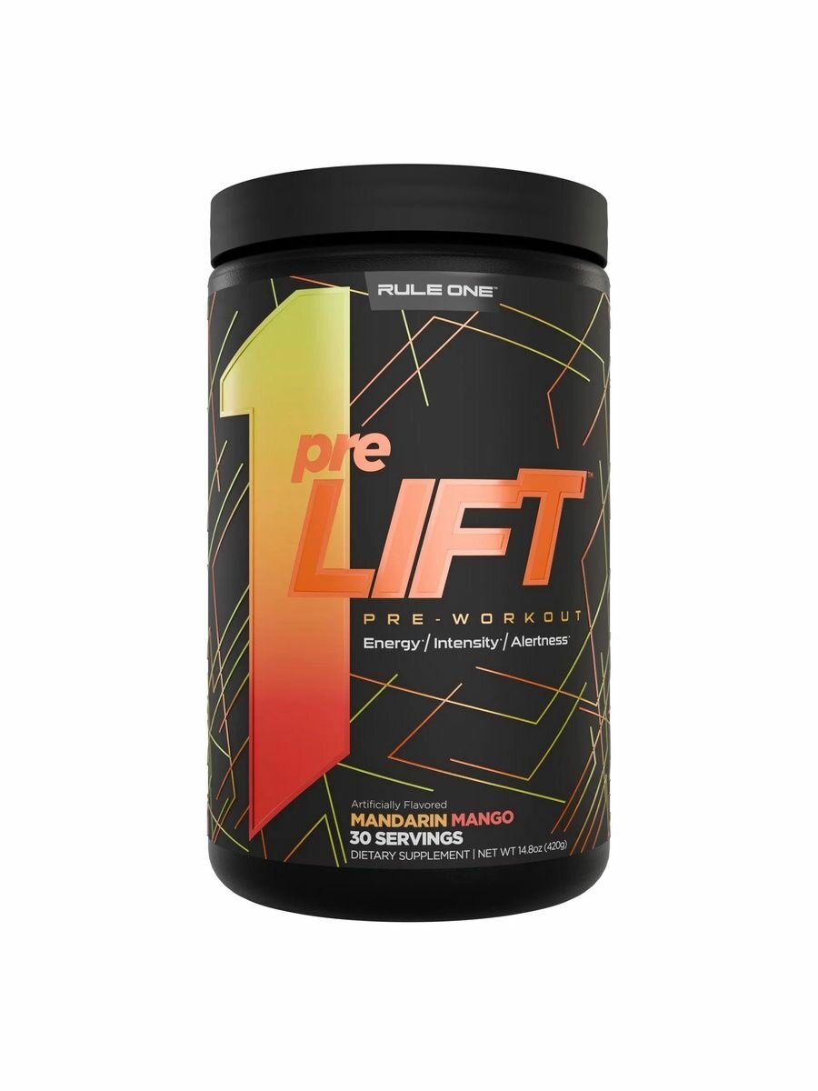 RULE ONE Pre Lift Pre-Workout 420g, Предтренировочный комплекс, Мандарин Манго