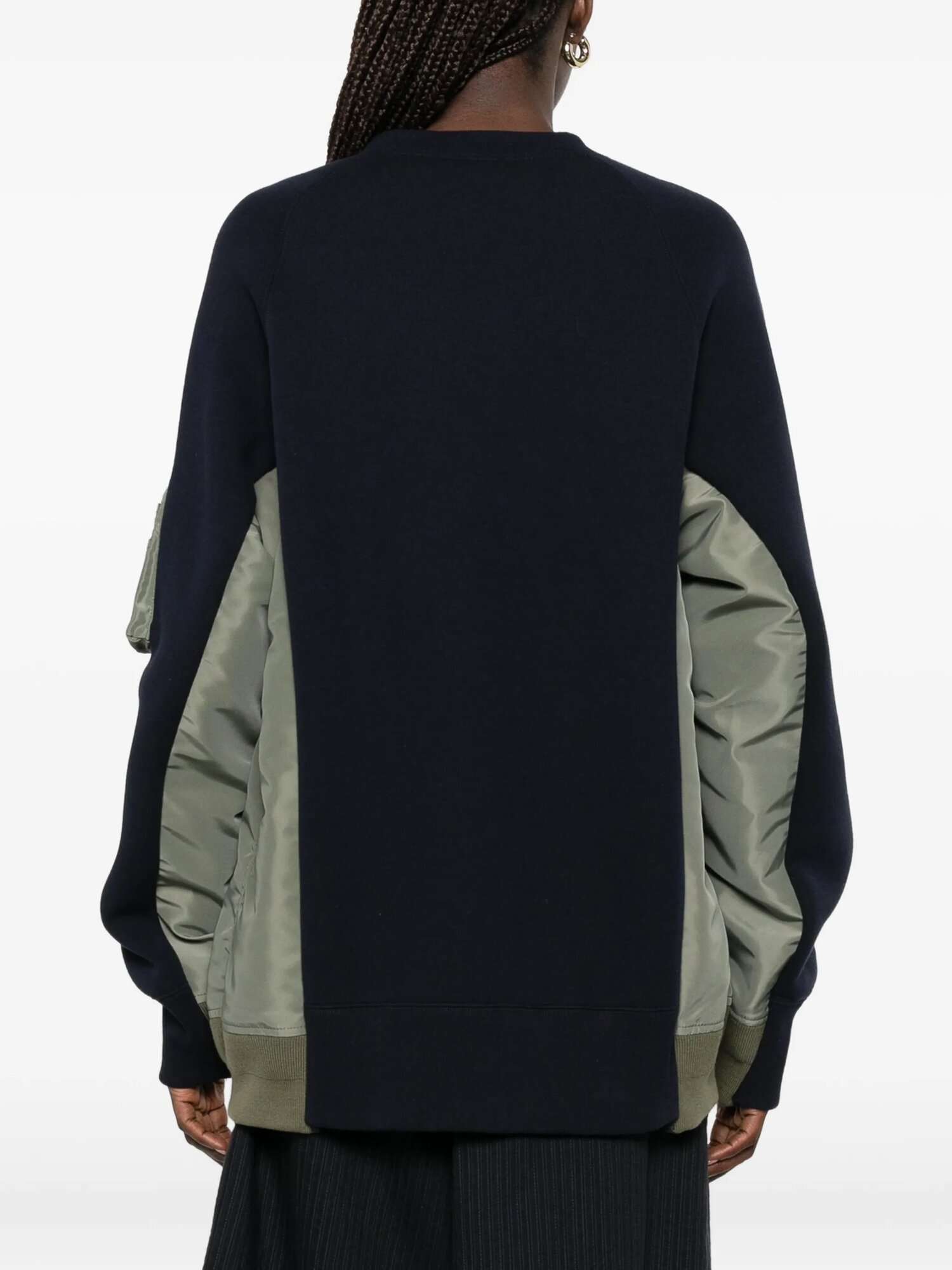 Толстовка Sacai Panelled zip-pocket sweatshirt, размер 44, , Синий принт — фото 1