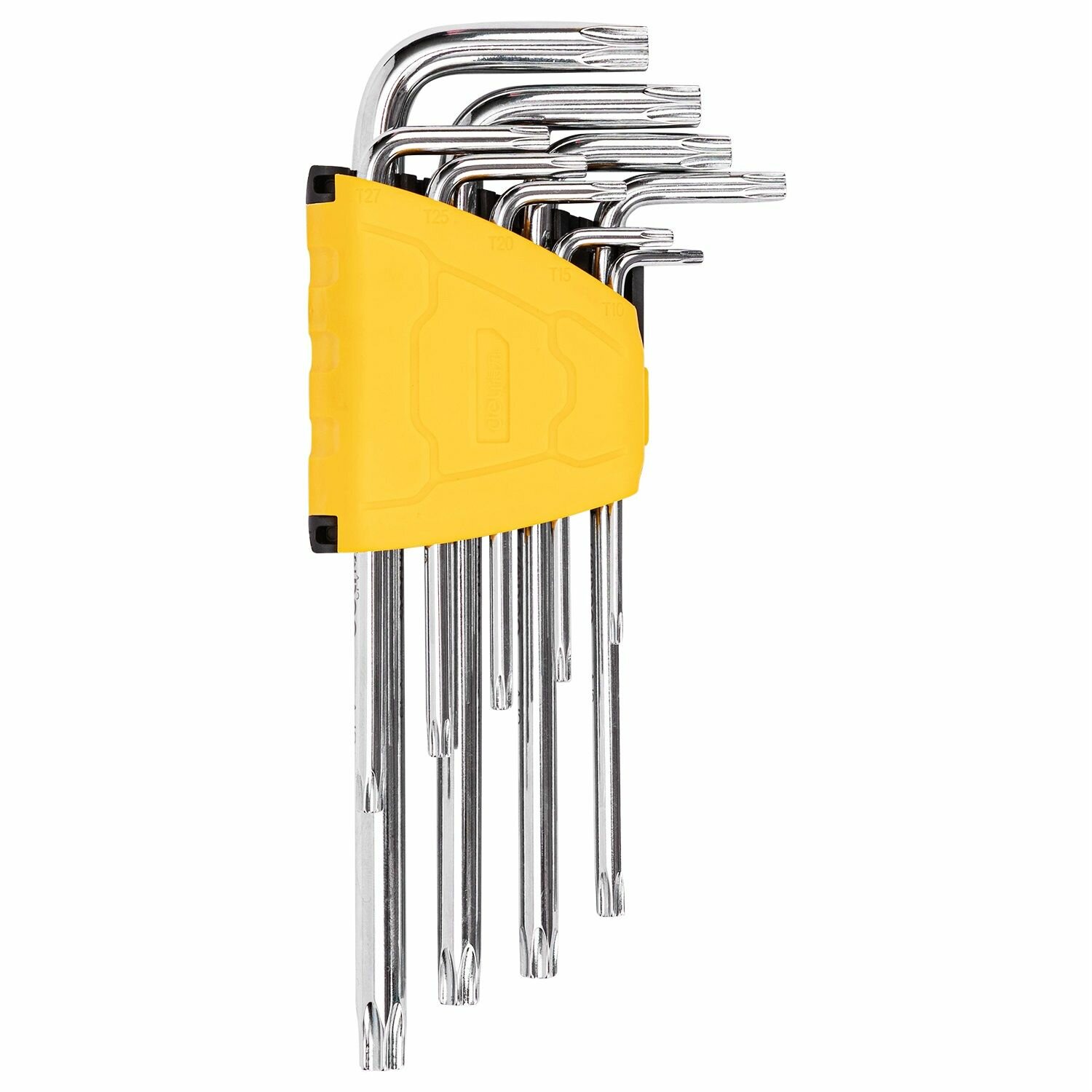 Набор шестигранных ключей "TORX" сверхдлинных Deli DL3091 9шт размеры Т10, Т15, Т20, Т25, Т27, Т30, Т40, Т45, Т50, пластиковый держатель