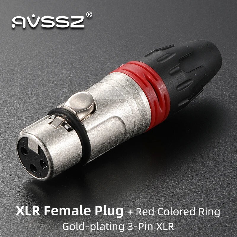 Цветной металлический кабель XLR AVSSZ Female-Red Ring 2