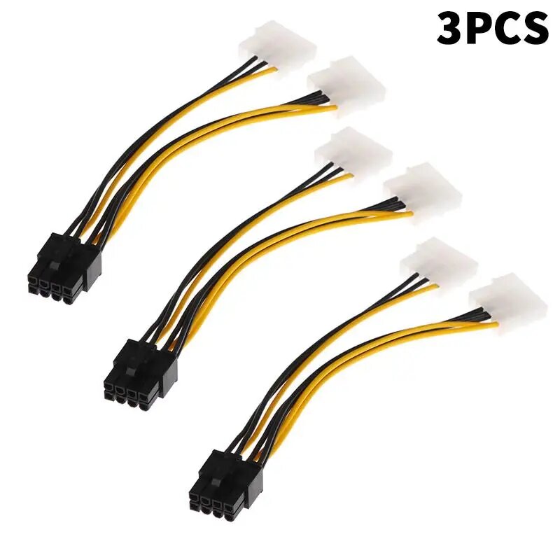 3PCS Кабель-переходник 8Pin на Dual 4Pin