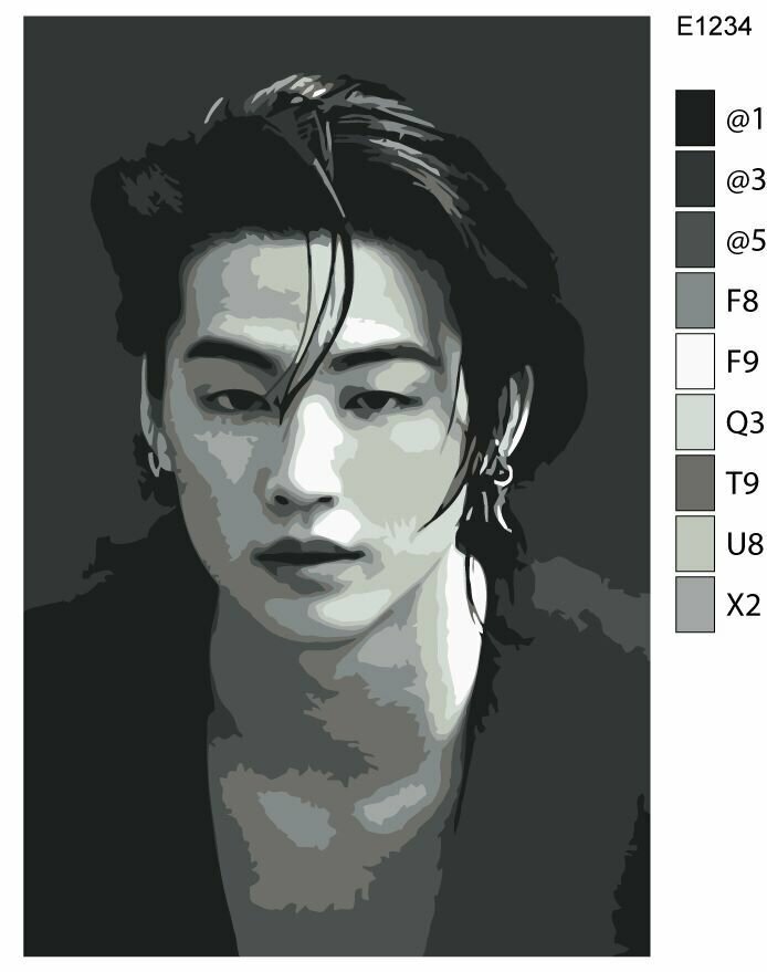Детская картина по номерам E1234 "K-pop группа GOT7. Джейби (JB, Джей Би)" 20x30