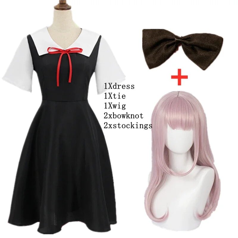 Костюмы для косплея Kaguya-Sama: Love Is War Shinomiya Kaguya и Fujiwara Chika из XXL, dress and wig