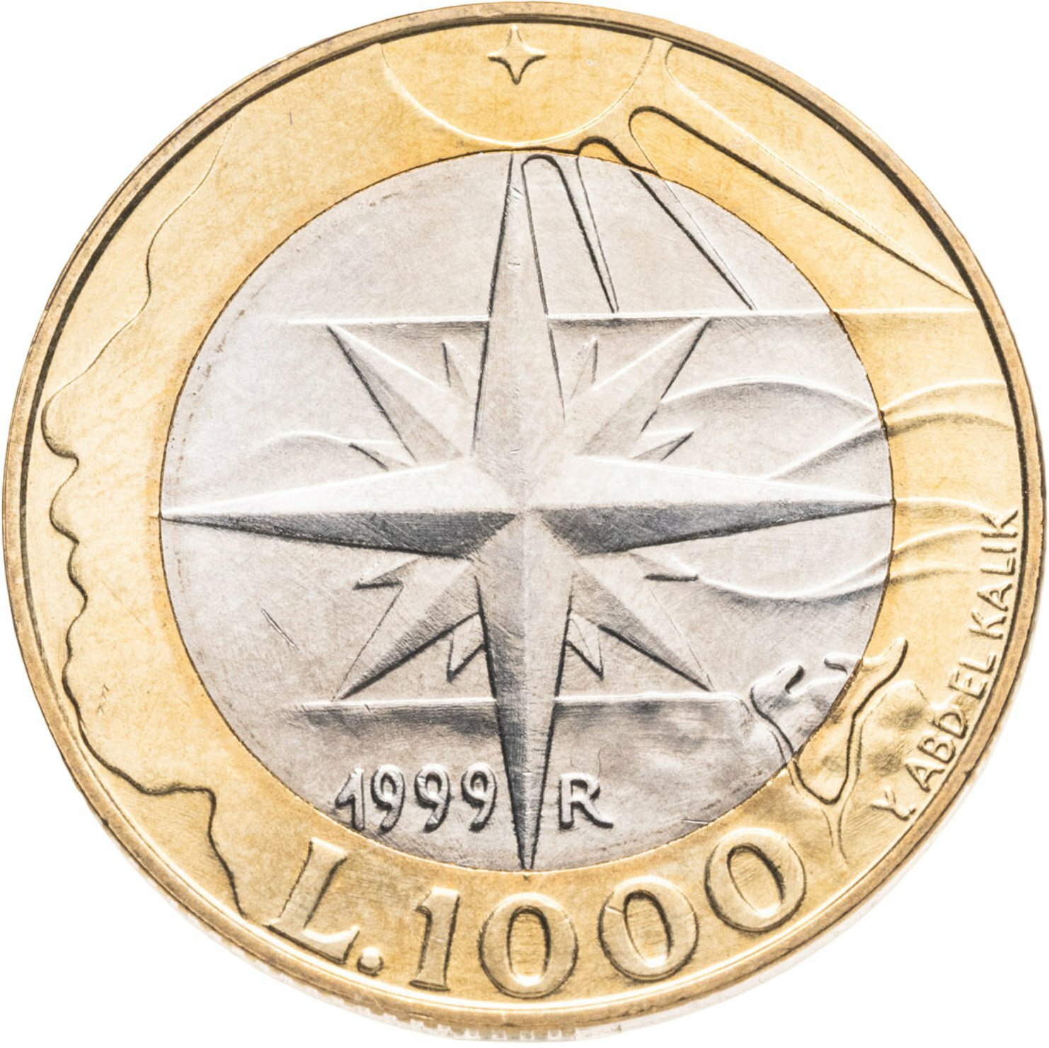Сан-Марино 1000 лир 1999, Биметалл, в сохранности UNC