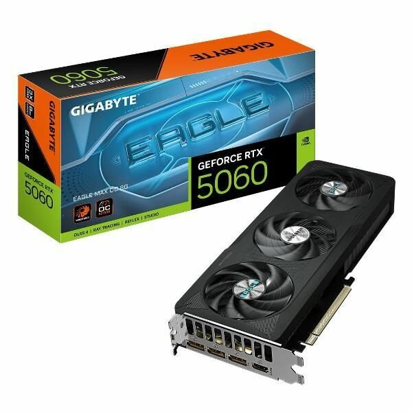 Видеокарта GIGABYTE RTX5060 EAGLE MAX OC 8GB GDDR7 128bit 3xDP HDMI 3FAN RTL