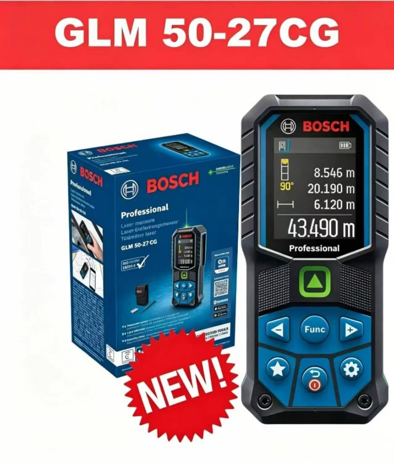 50-27 CG Дальномер, 50 м ,1.5 м, Оснащен функцией Bluetooth