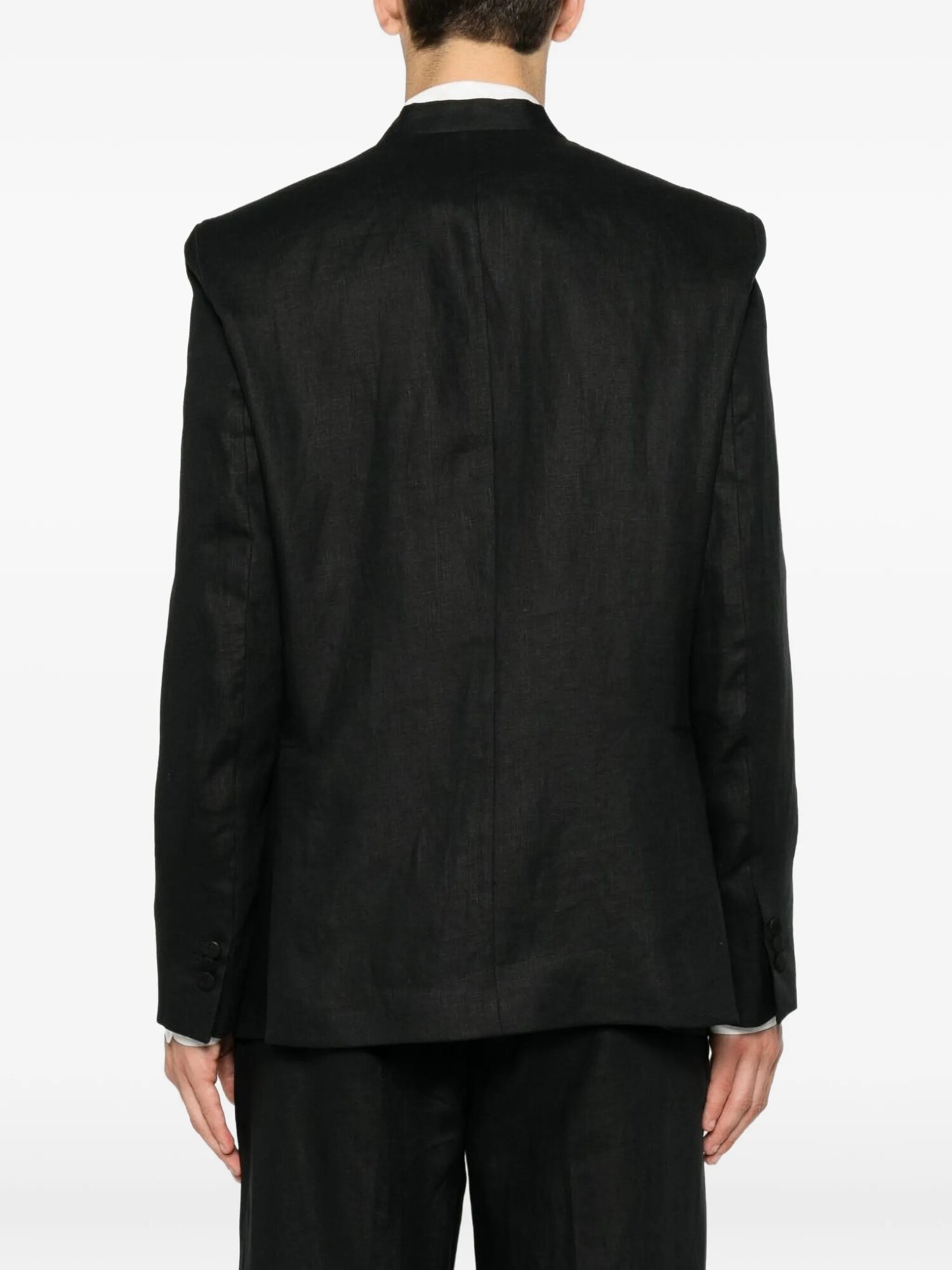 Куртка  Double-breasted collarless blazer, размер L, black/black — фото 1