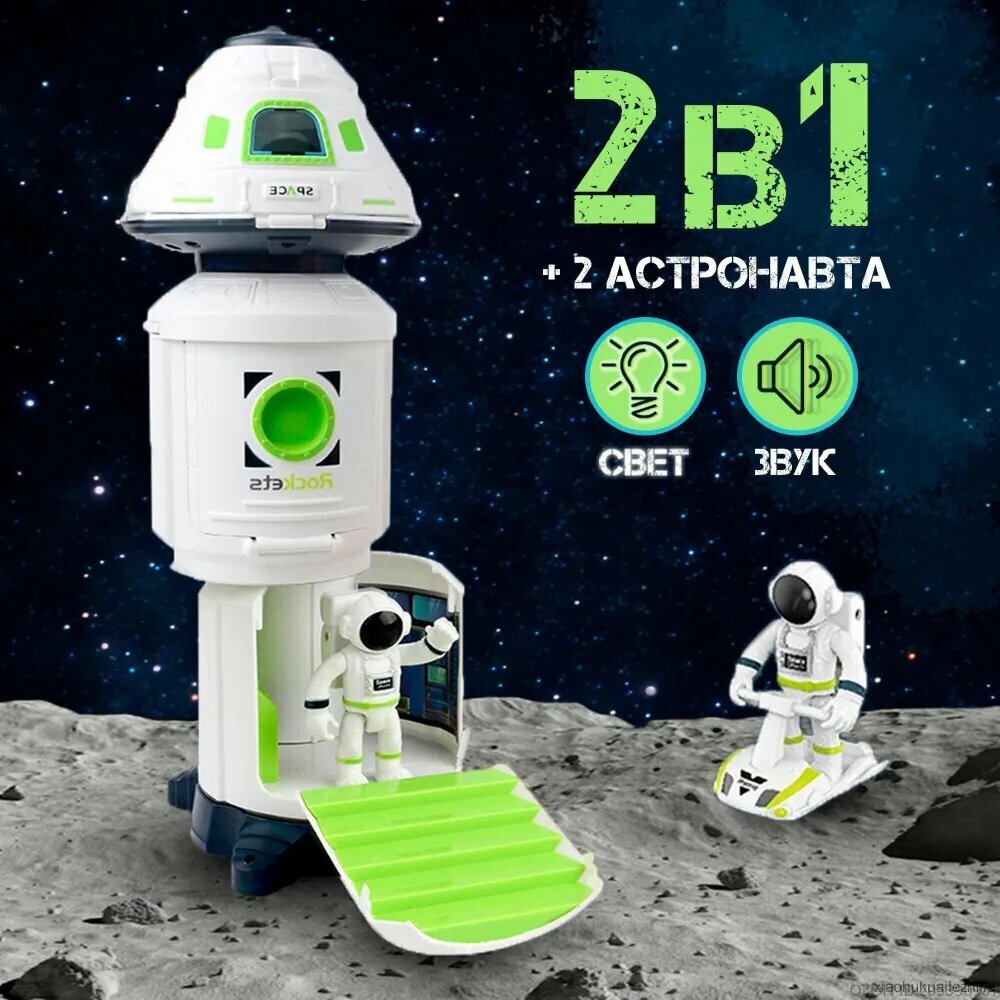 Ракета игрушечная WiMi, космическая станция со светозвуковыми эффектами, игровой набор Космос развивающий