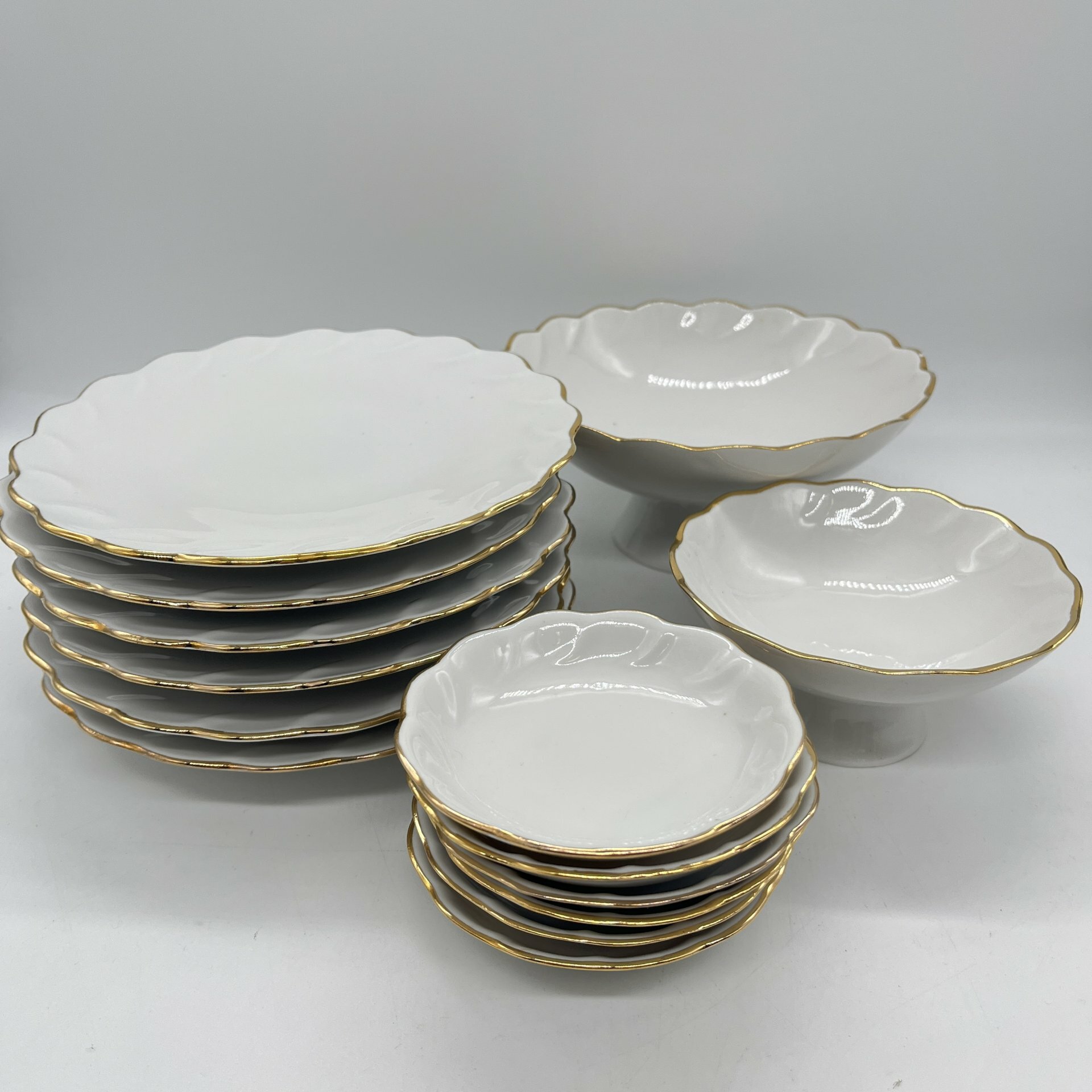 Набор для подачи десерта (6 тарелок, 6 розеток, 1 вазочка малая, 1 вазочка большая)