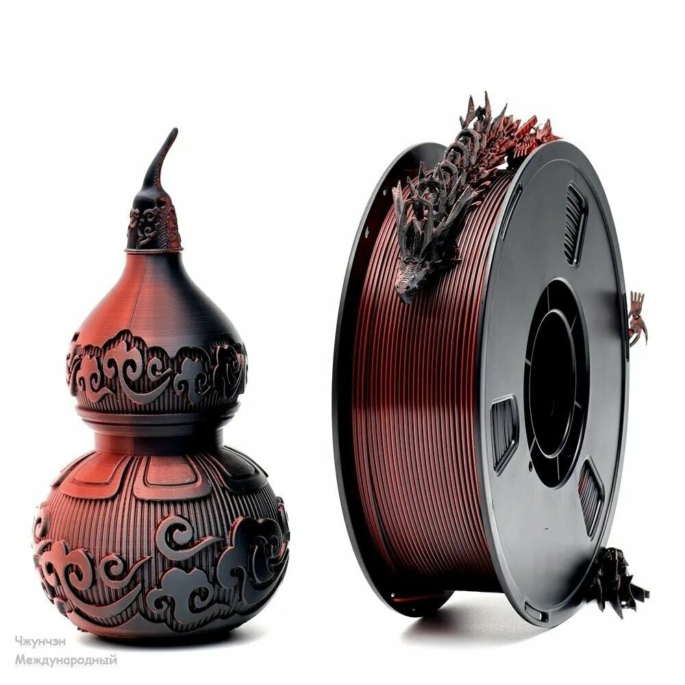 PLA пластик (Filament Пруток) Silk глянцевый для 1,75 мм двойная/Трехцветная/ Разноцветная нить 3D печати 1кг