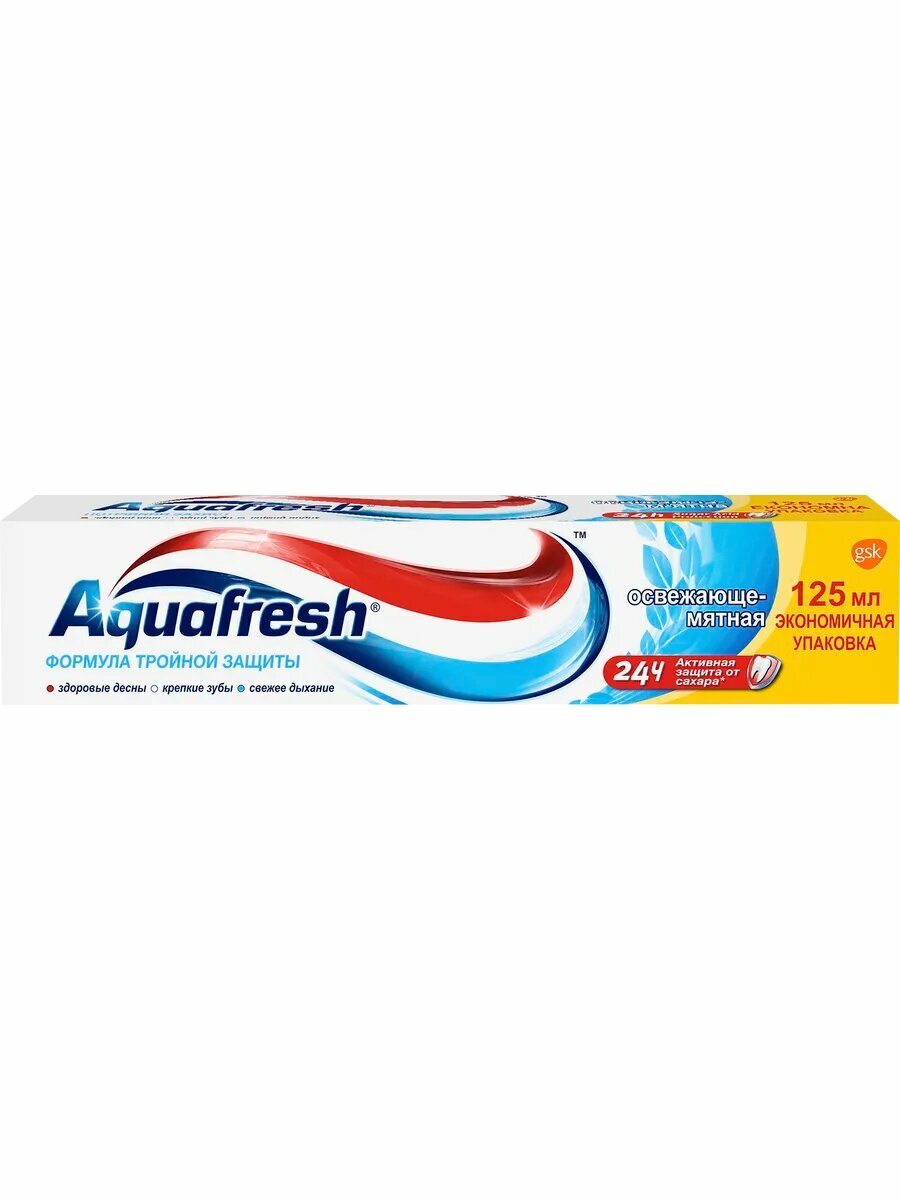 Зубная паста AQUAFRESH Формула тройной защиты освежающе-мятн