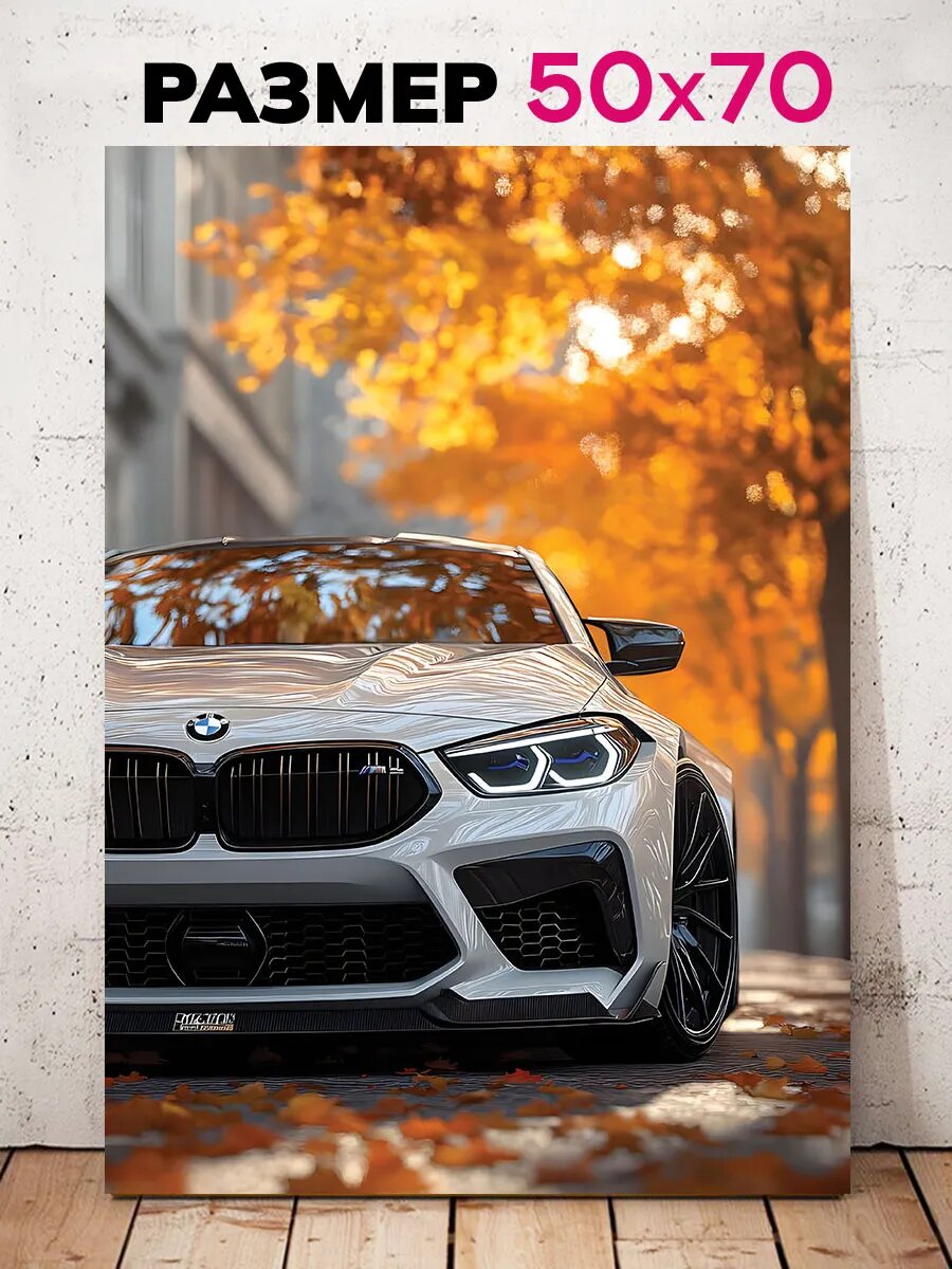 Картина на стену для дома БМВ BMW 50х70 см