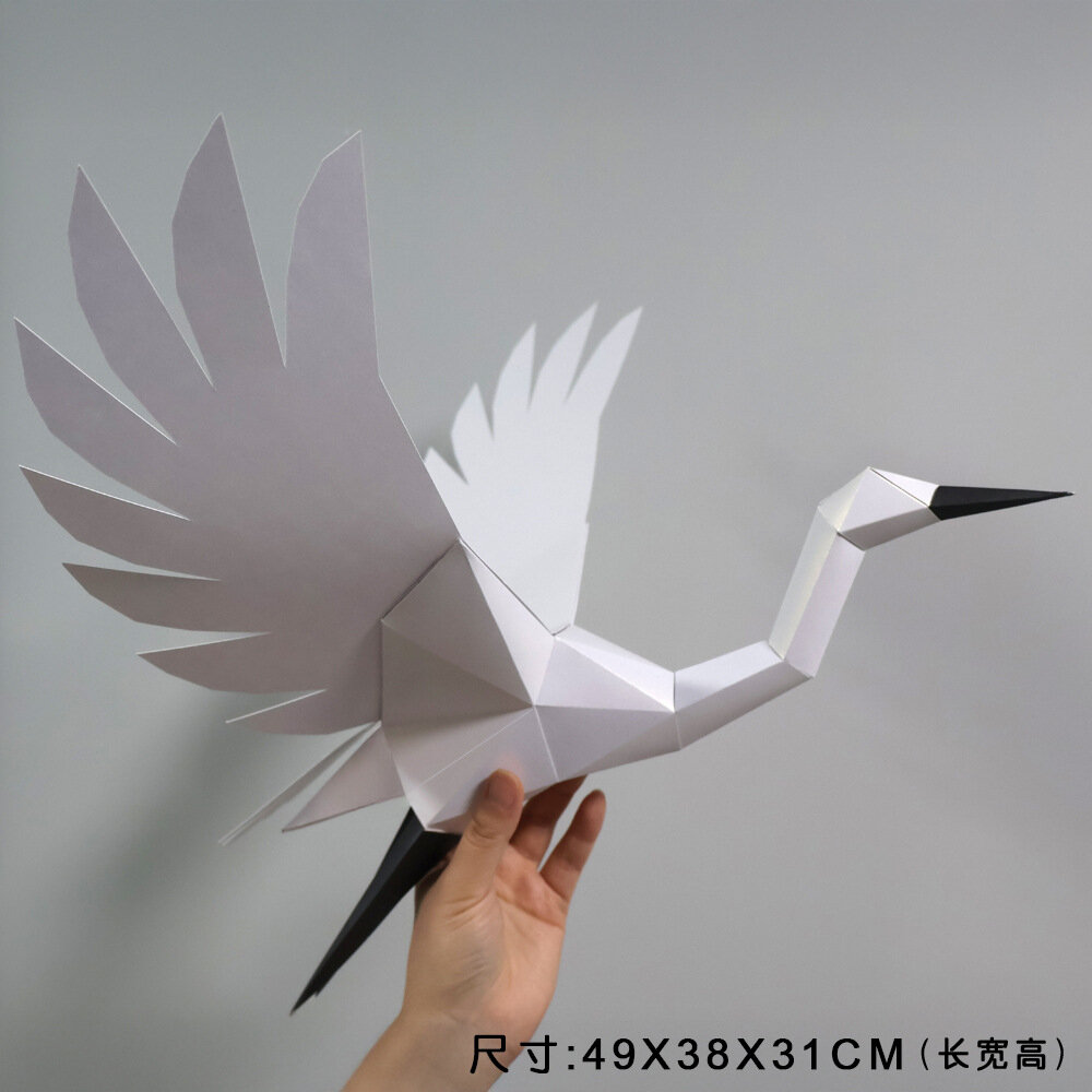2 аисты 3D бумажная висячая подвеска для сада или офиса - белая птица
