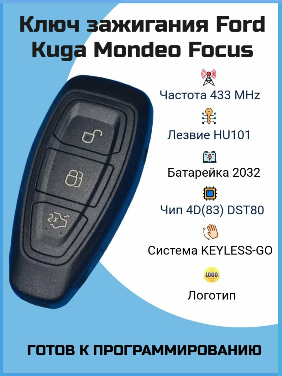 Ключ смарт Форд Куга, Мондео, Фокус.