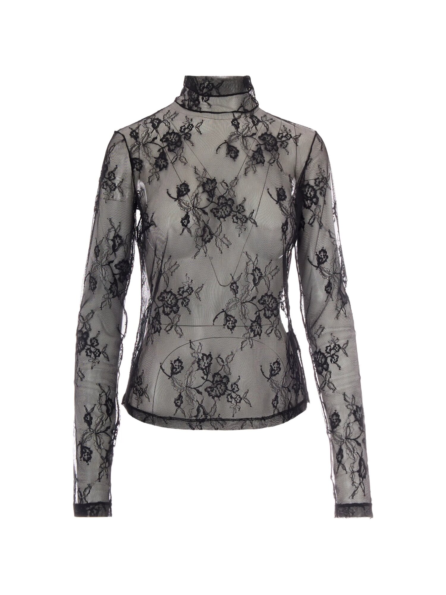 Топ Lace-overlay high-neck top