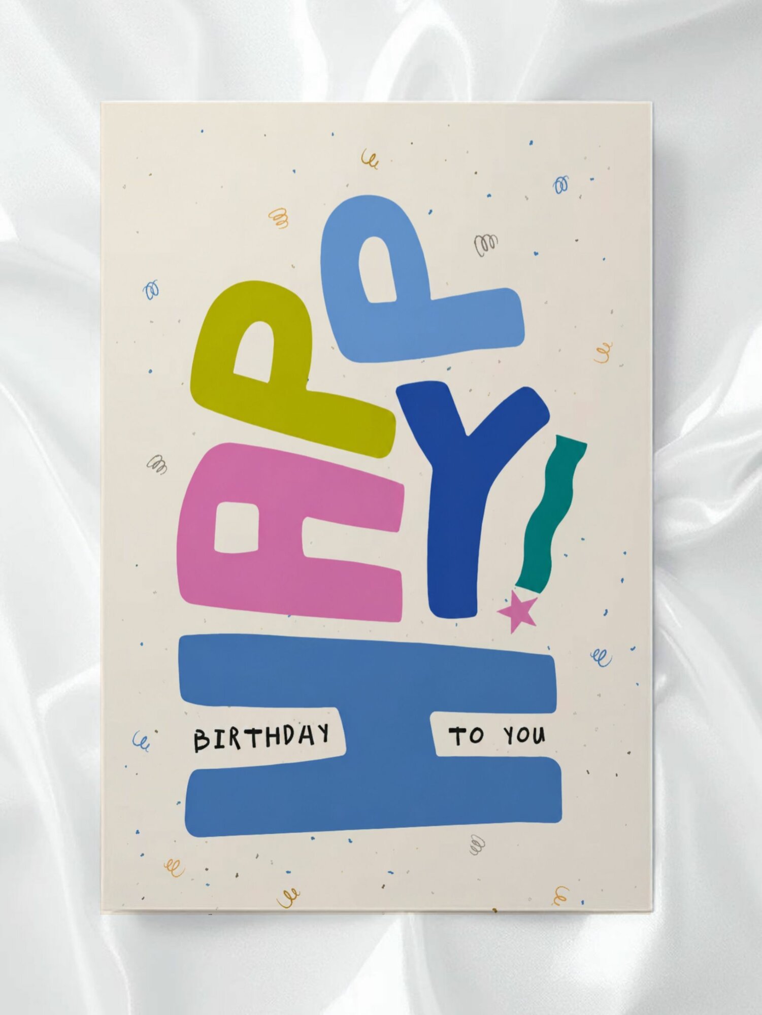 Открытка на день рождения Happy Birthday, дизайнерская бумага А6